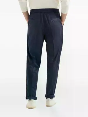 Brunello Cucinelli Wool Tapered Trousers - Blue