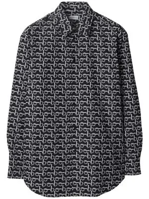 Burberry B Cotton Shirt - Silver