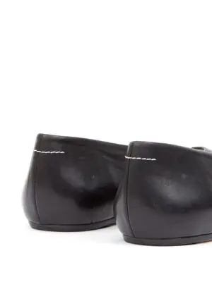 MAISON MARGIELA Stitch-out Leather Ballerina Shoes - Black