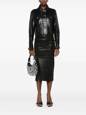 Rabanne Crocodile-embossed Leather Jacket