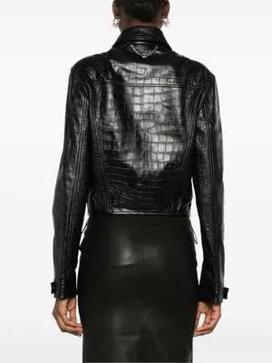 Rabanne Crocodile-embossed Leather Jacket