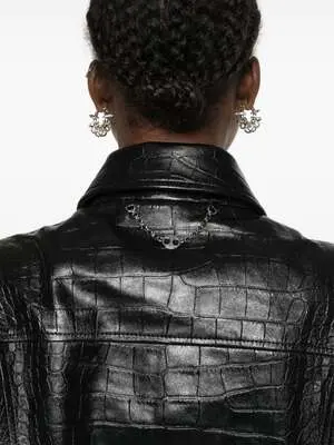 Rabanne Crocodile-embossed Leather Jacket