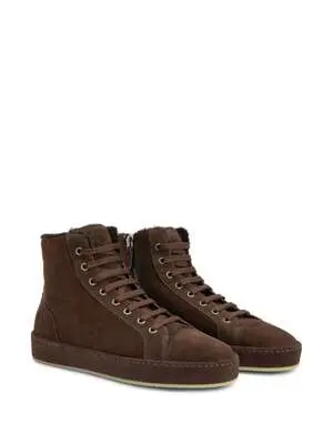 GIUSEPPE ZANOTTI City Suede High-top Sneakers - Brown