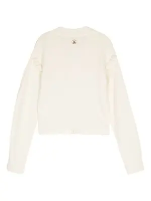 GENNY Tubular-stitching Wool Sweater
