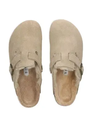 BIRKENSTOCK Boston Shearling Suede Clogs - Neutrals