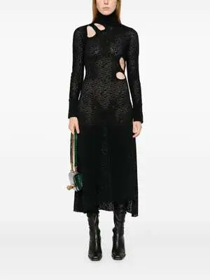 Victoria Beckham Floral Embroidery A-line Dress