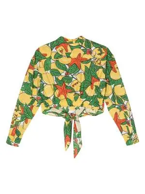 ALESSANDRO ENRIQUEZ Lemon-print Cropped Shirt
