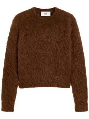 Ami Alpaca-mohair Blend Brushed Sweater