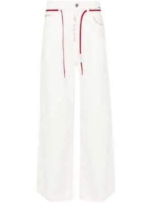 Marni Logo-embroidered Straight Leg Jeans - White