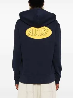 AUTRY Logo-print Hoodie - Blue