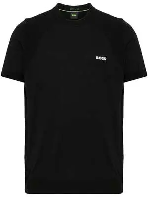BOSS Logo-print Cotton-blend T-shirt - Black