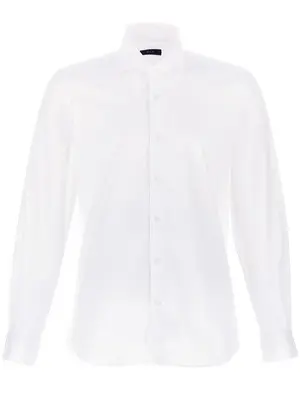 FAY Cutaway Collar Stretch-cotton Shirt - White