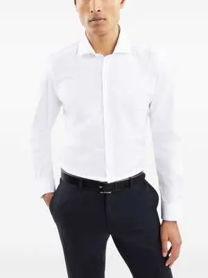 FAY Cutaway Collar Stretch-cotton Shirt - White