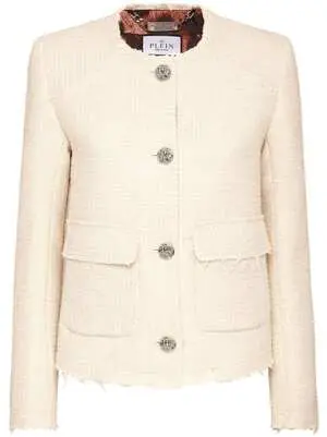 Philipp Plein Tweed Jacket - Neutrals