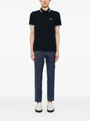 BOSS Logo-print Polo Shirt - Blue