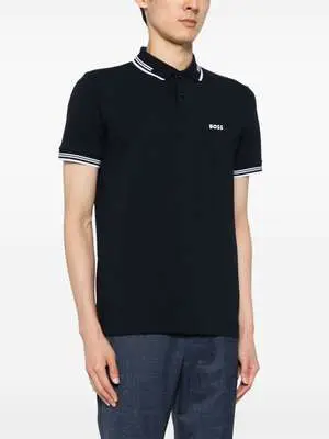 BOSS Logo-print Polo Shirt - Blue