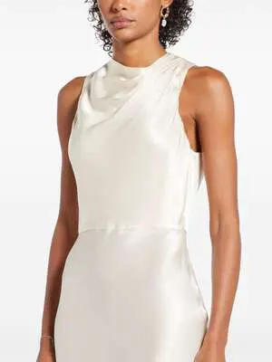 knee length dresses for ladies La Lune High Neck Maxi Dress | Cream | Dresses