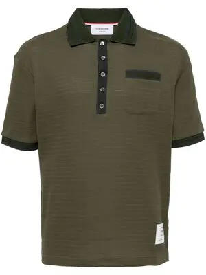 Thom Browne Open-stitch Cotton Polo Shirt