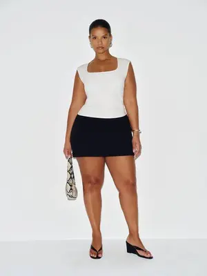 REFORMATION Carla Mini Skirt - Black