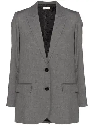 Zadig&Voltaire Rhinestone-slogan Blazer - Grey