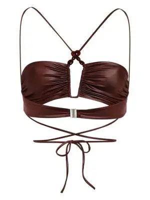 Magda Butrym Chocolate Halterneck Bikini Top