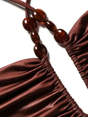 Magda Butrym Chocolate Halterneck Bikini Top