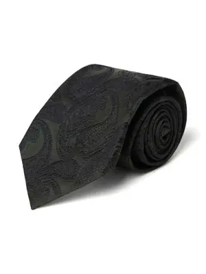 Brunello Cucinelli Jacquard Silk Tie - Green