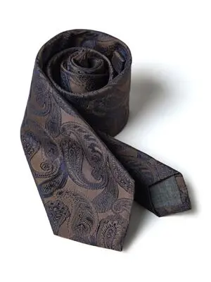 Brunello Cucinelli Jacquard Silk Neck Tie - Brown