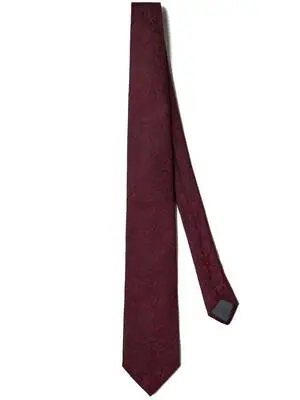 Brunello Cucinelli Brunello Cucinelli Jacquard Silk Neck Tie Red
