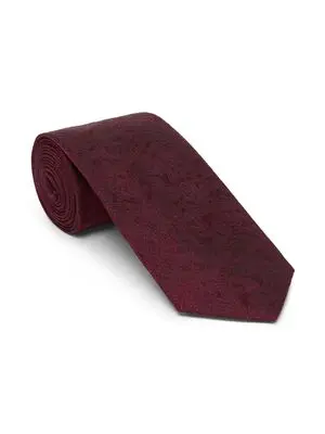 Brunello Cucinelli Jacquard Silk Neck Tie - Red