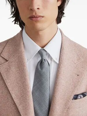 Brunello Cucinelli Printed Silk Pocket Square