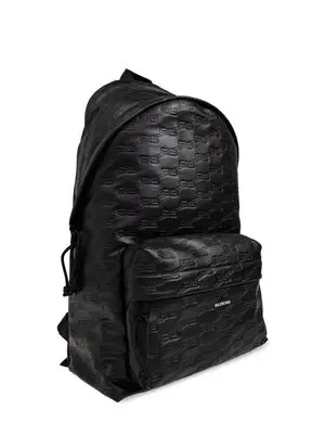 Balenciaga Bb Logo Embossed Leather Backpack