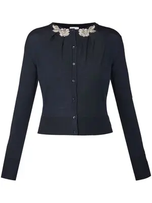 Erdem Draped-detail Cardigan - Blue