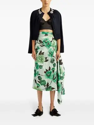 Erdem Draped-detail Cardigan - Blue