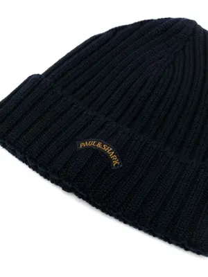 Paul & Shark Logo-embroidered Beanie - Blue