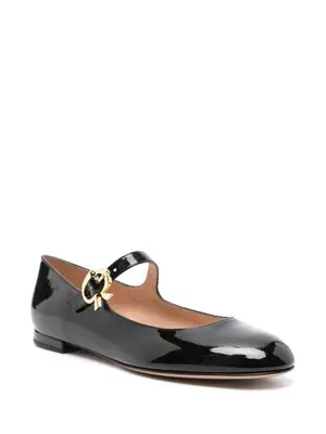 GIANVITO ROSSI Mary Ribbon Ballet Flats