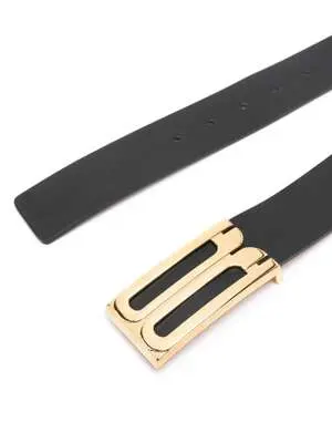 Victoria Beckham Jumbo Frame Leather Belt - Black