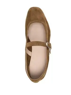 Le Monde Beryl 10mm Suede Mary Jane Ballerina - Brown