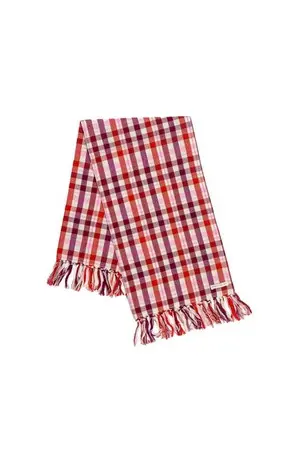 ARCHIVE NEW YORK Festive Handwoven Plaid Cotton Kitchen Towel - Red