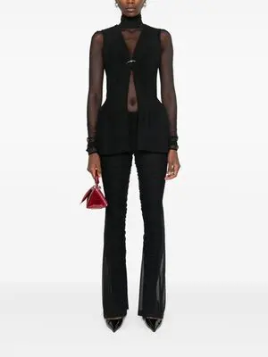 MUGLER Ruched Flared Trousers