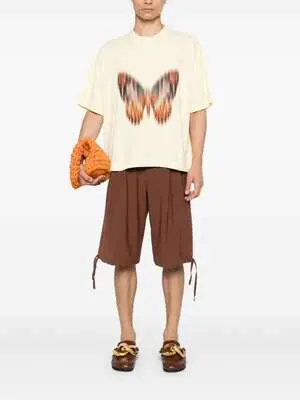 BONSAI Pleat-detail Below-knee Length Shorts - Brown