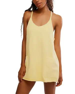 Free People Hot Shot Romper Mini Dress - Sunlit Yellow