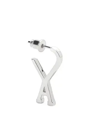 AMI Paris De Coeur Hoop Earrings In Brass - Silver