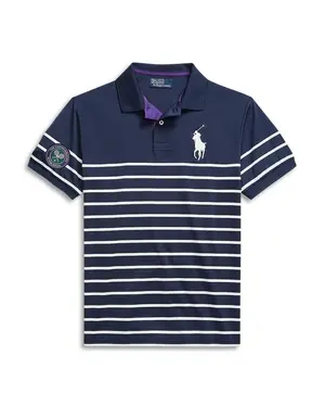 Polo Ralph Lauren Custom Slim Fit Striped Polo Shirt - Navy/multi