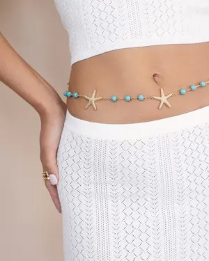 Ettika Starfish And Turquoise Body Chain