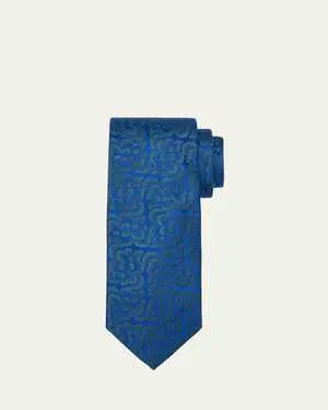 Charvet Charvet Floral Printed Silk Tie - Grn