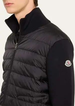 Moncler Wool-blend Down Cardigan