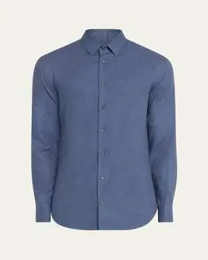 Giorgio Armani Micro-houndstooth Sport Shirt - Dark Blue