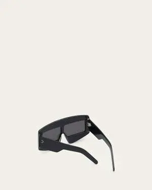 Rick Owens Phleg Acetate Rectangle Sunglasses