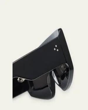 Rick Owens Phleg Acetate Rectangle Sunglasses